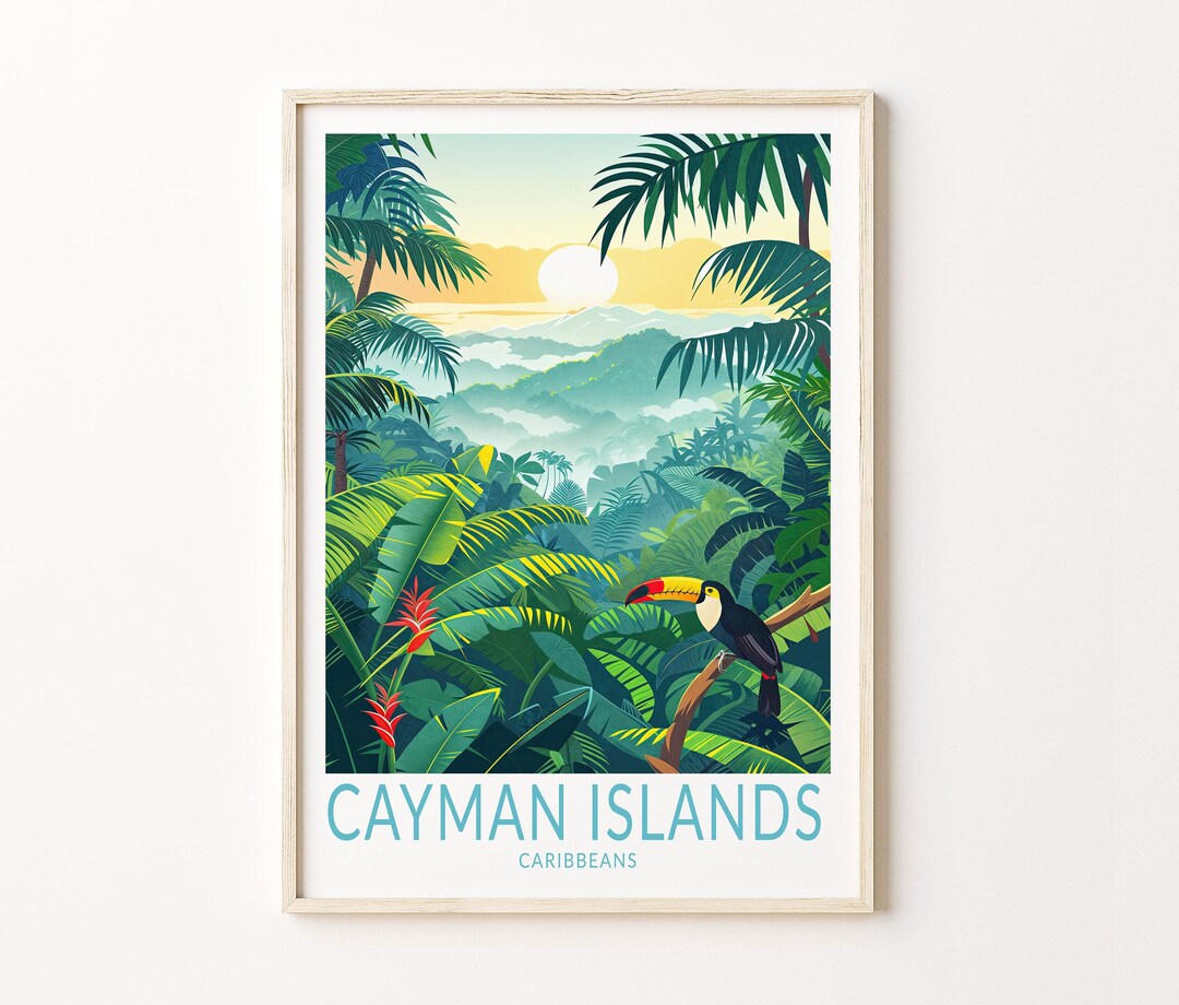 Cayman Islands Travel Poster, Caribbeans City Wall Art, Cayman Islands ...