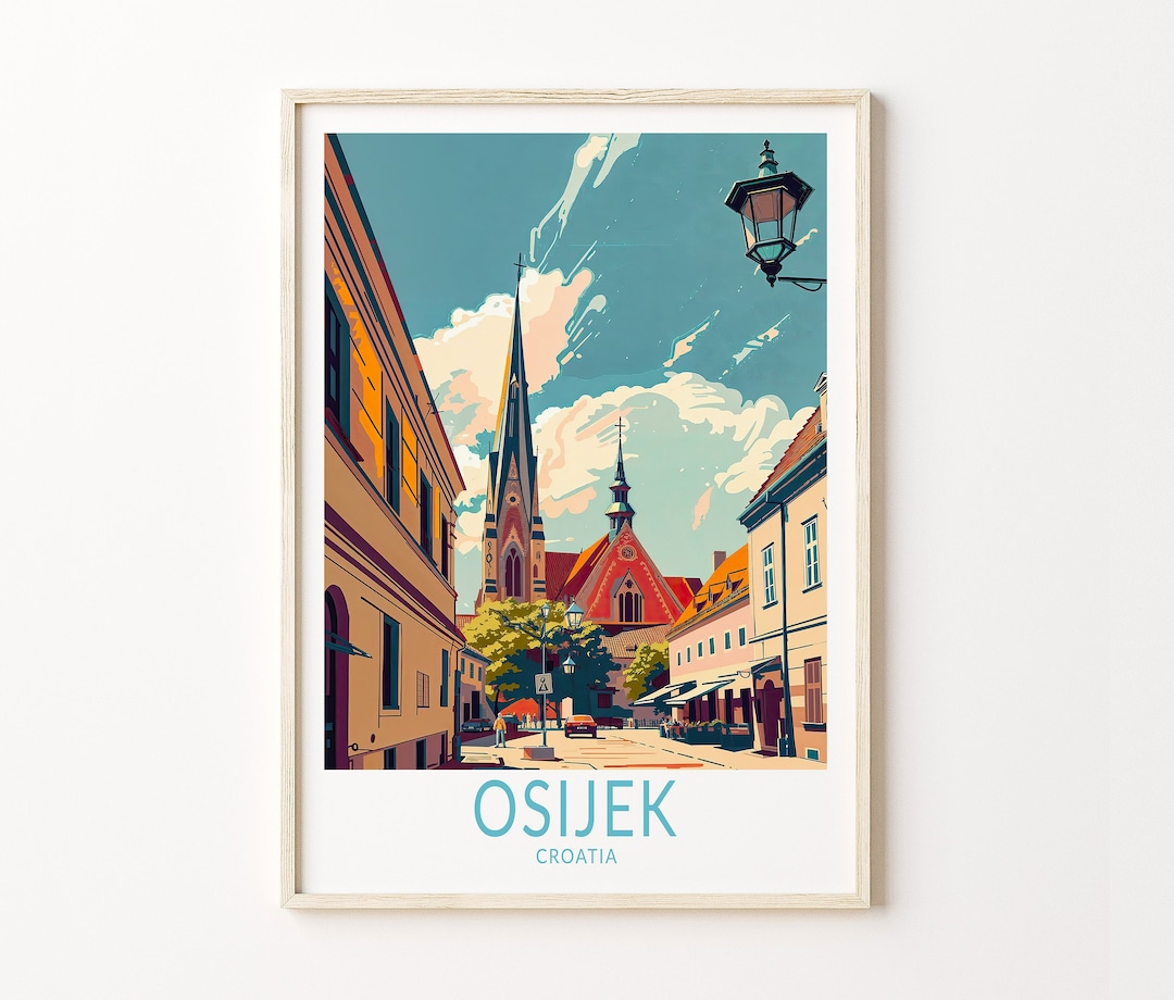 Osijek Poster Print, Croatia Osijek Wall Art Decor, Osijek City Travel ...