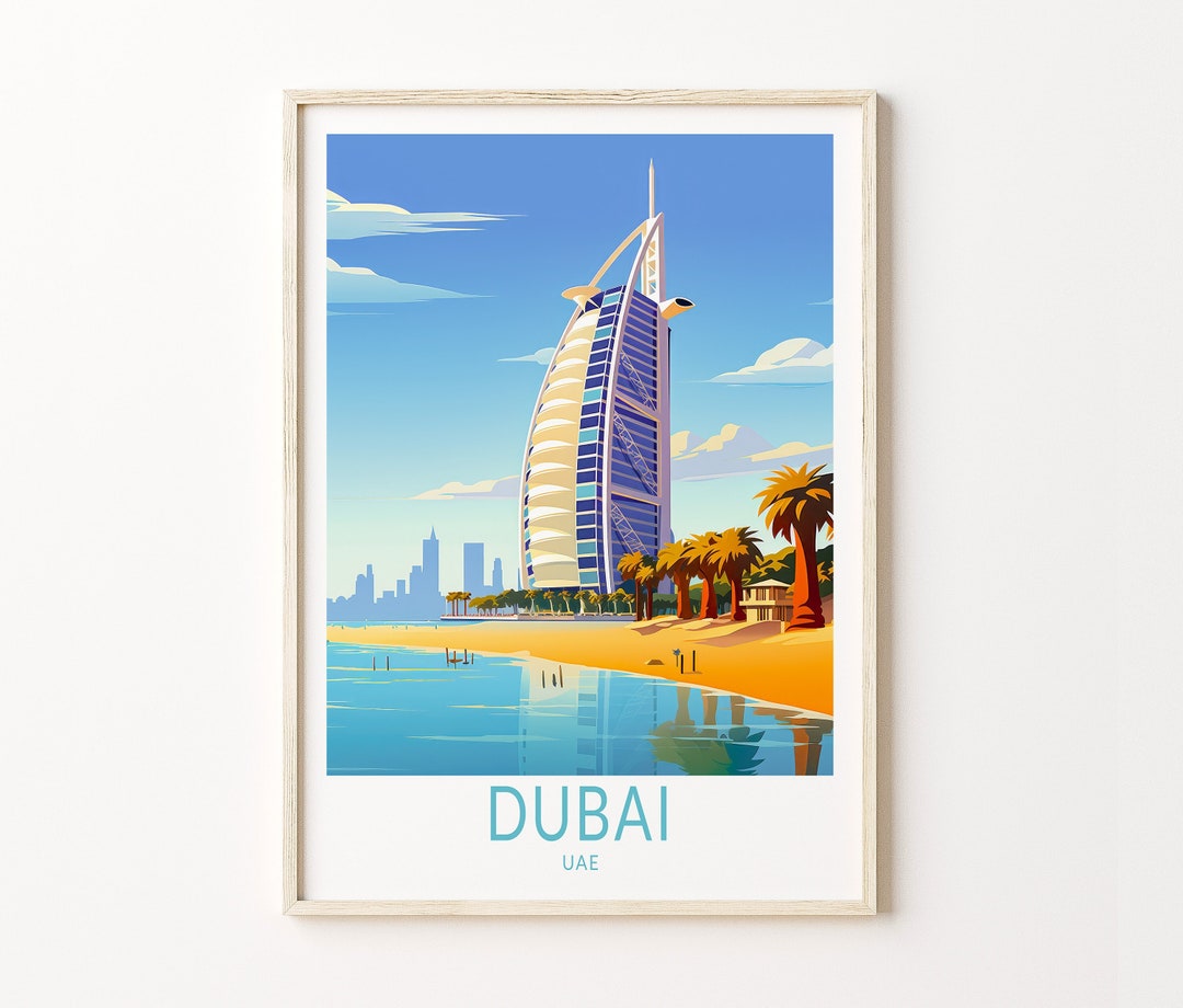 Dubai Travel Poster, United Arab Emirates Poster Print, Dubai City ...