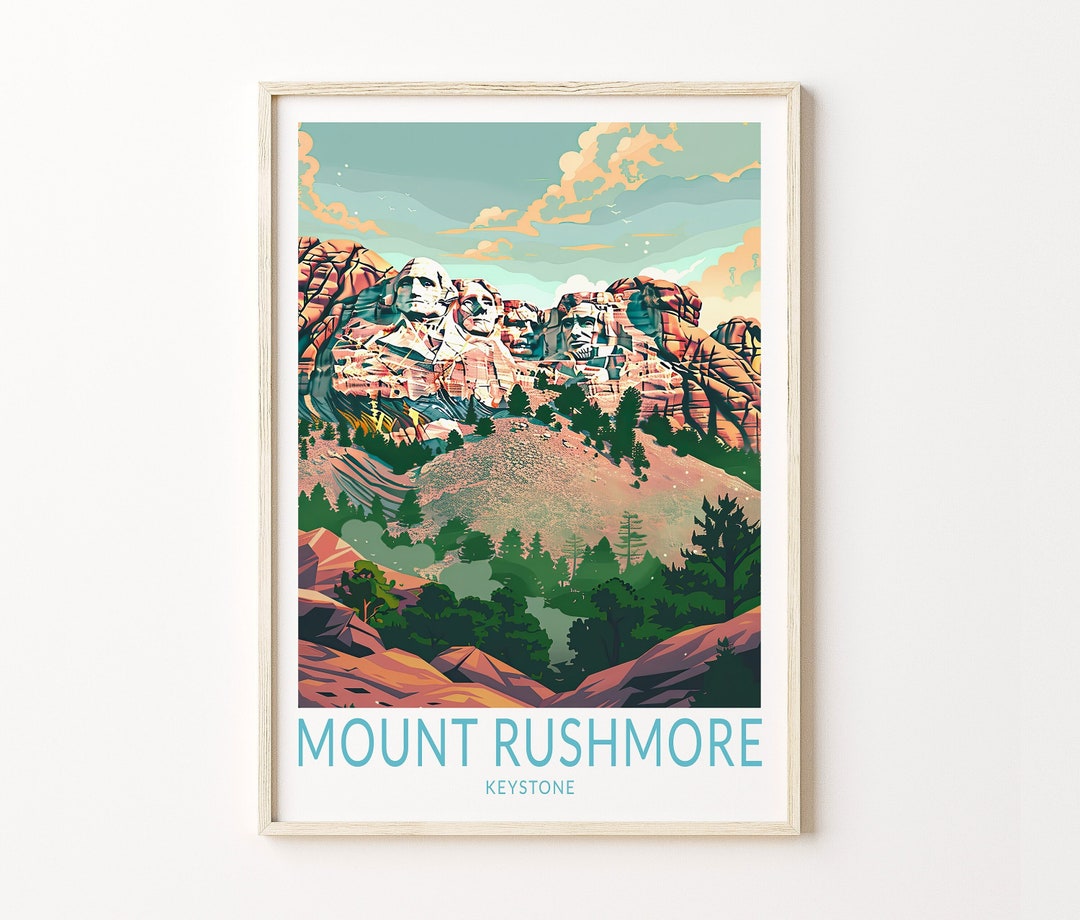 Mount Rushmore Poster, National Memorial Travel Wall Art, Mount ...