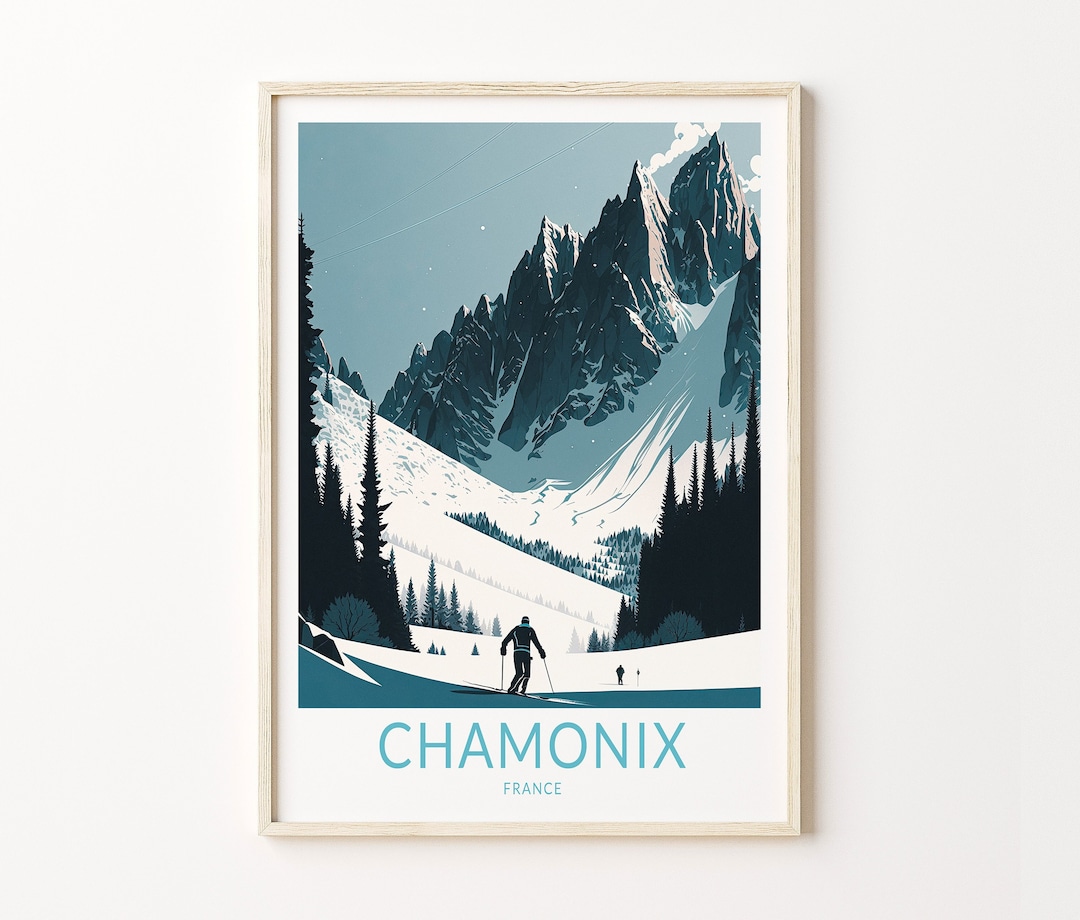 Chamonix Travel Print, Frankreich Chamonix Winter Poster Print ...