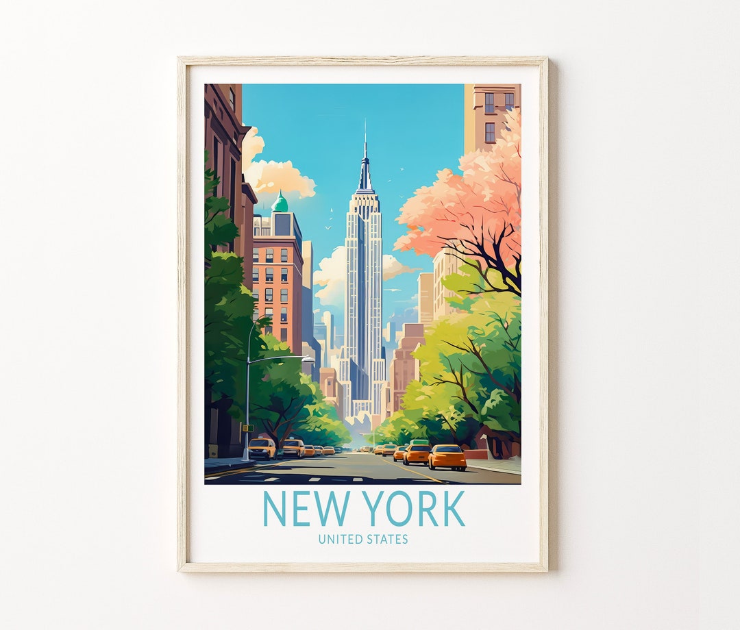 New York Travel Poster, New York City Poster, New York Travel Wall Art ...