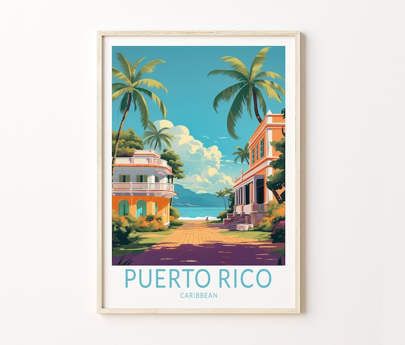 Puerto Rico Travel Poster Wall Art Puerto Rico Poster Puerto - Etsy