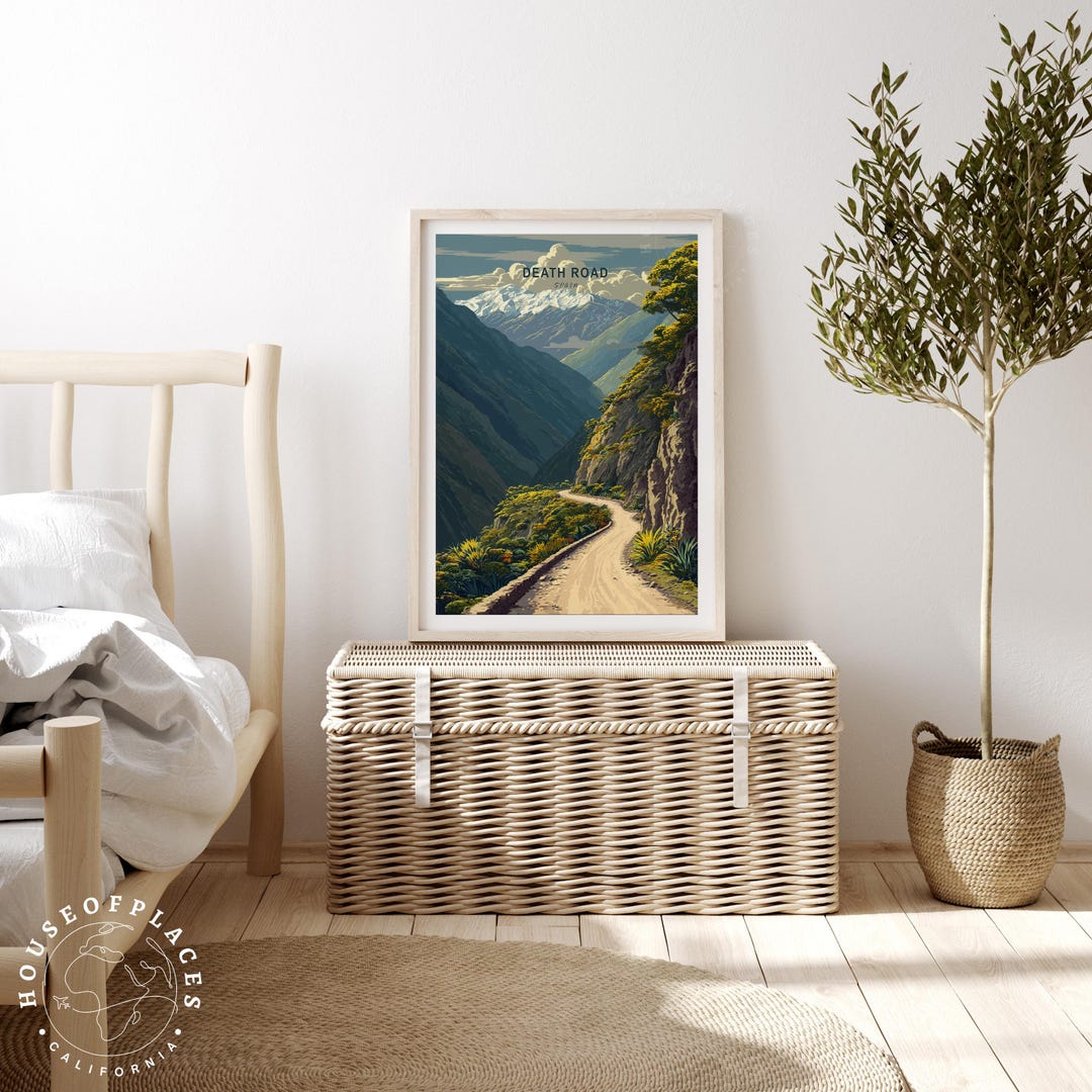 Death Road Travel Print, Death Road Wall Art, Death Road Bolivia Poster ...