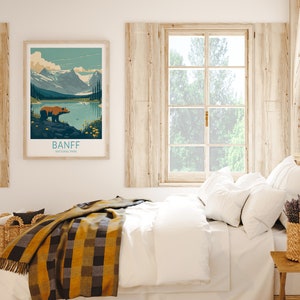 Banff National Park Travel Poster Wall Art, Banff Alberta Canada Poster ...