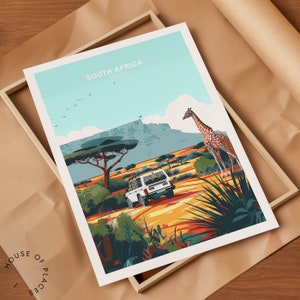 South Africa Travel Poster, Safari Travel Poster, South Africa Travel ...