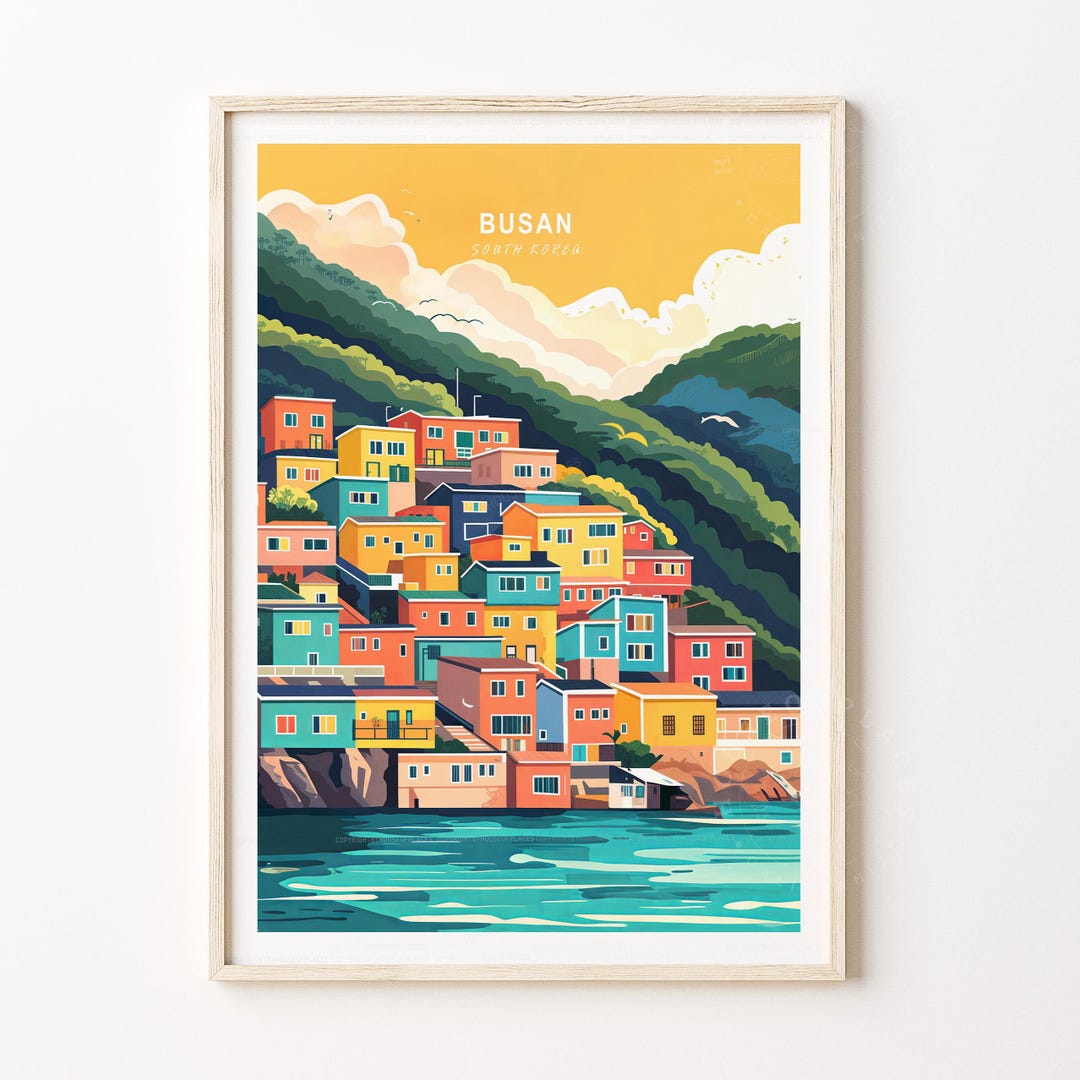 Busan South Korea Travel Poster, Busan City Wall Art, South Korea ...