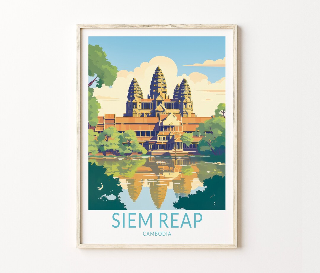 Siem Reap Cambodia Travel Poster Wall Art, Siem Reap Cambodia Travel ...