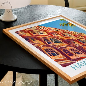 Hawa Mahal Travel Poster, India Wall Art Print, Hawa Mahal Palace ...