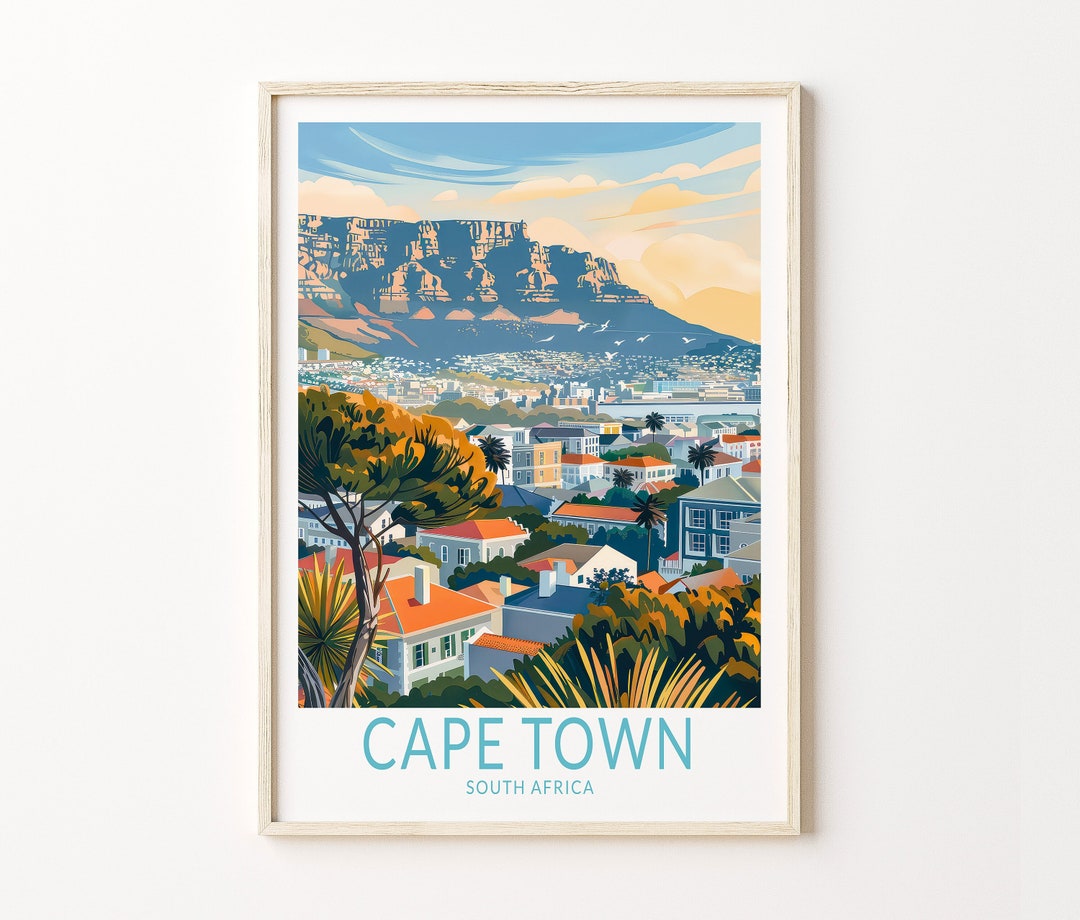 Cape Town Travel Poster, South Africa Wall Art, South Africa Cape Town ...