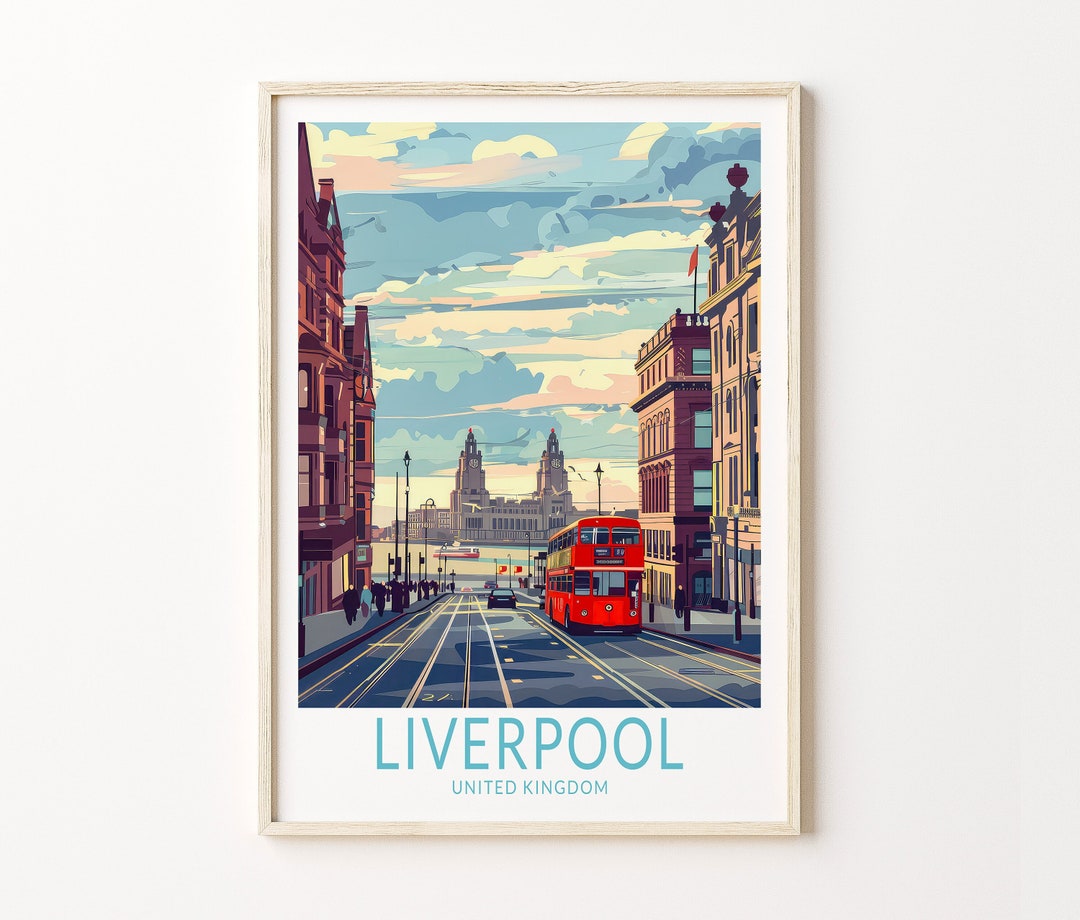 Liverpool Travel Print, Liverpool England Travel Poster, Liverpool City ...