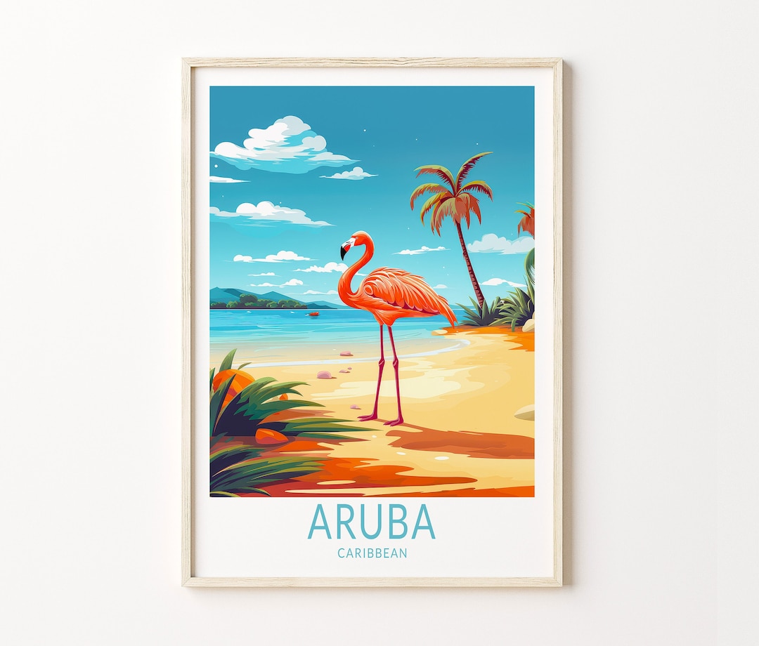 Aruba Travel Poster, Aruba Caribbean Poster Print, Aruba Caribbean ...