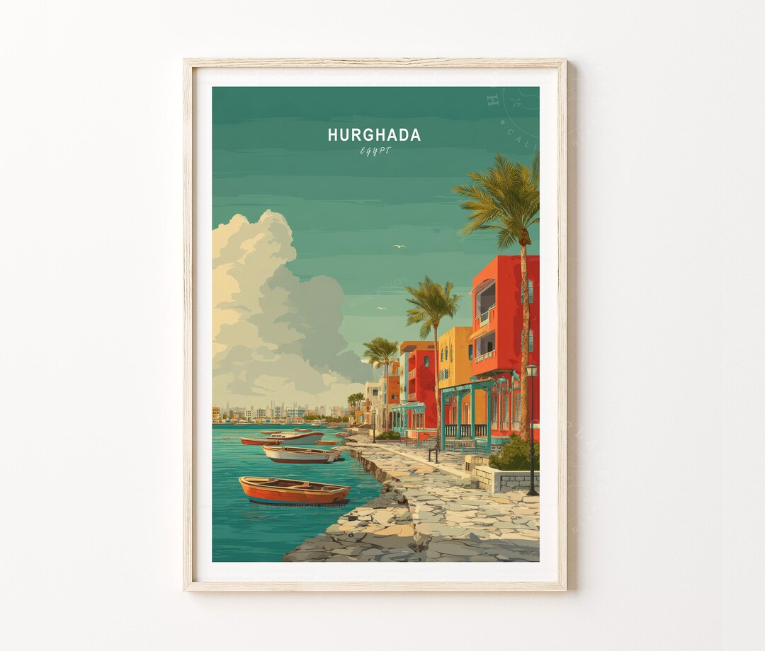 Hurghada Egypt Travel Poster, Egypt Wall Art, Hurghada Print ...