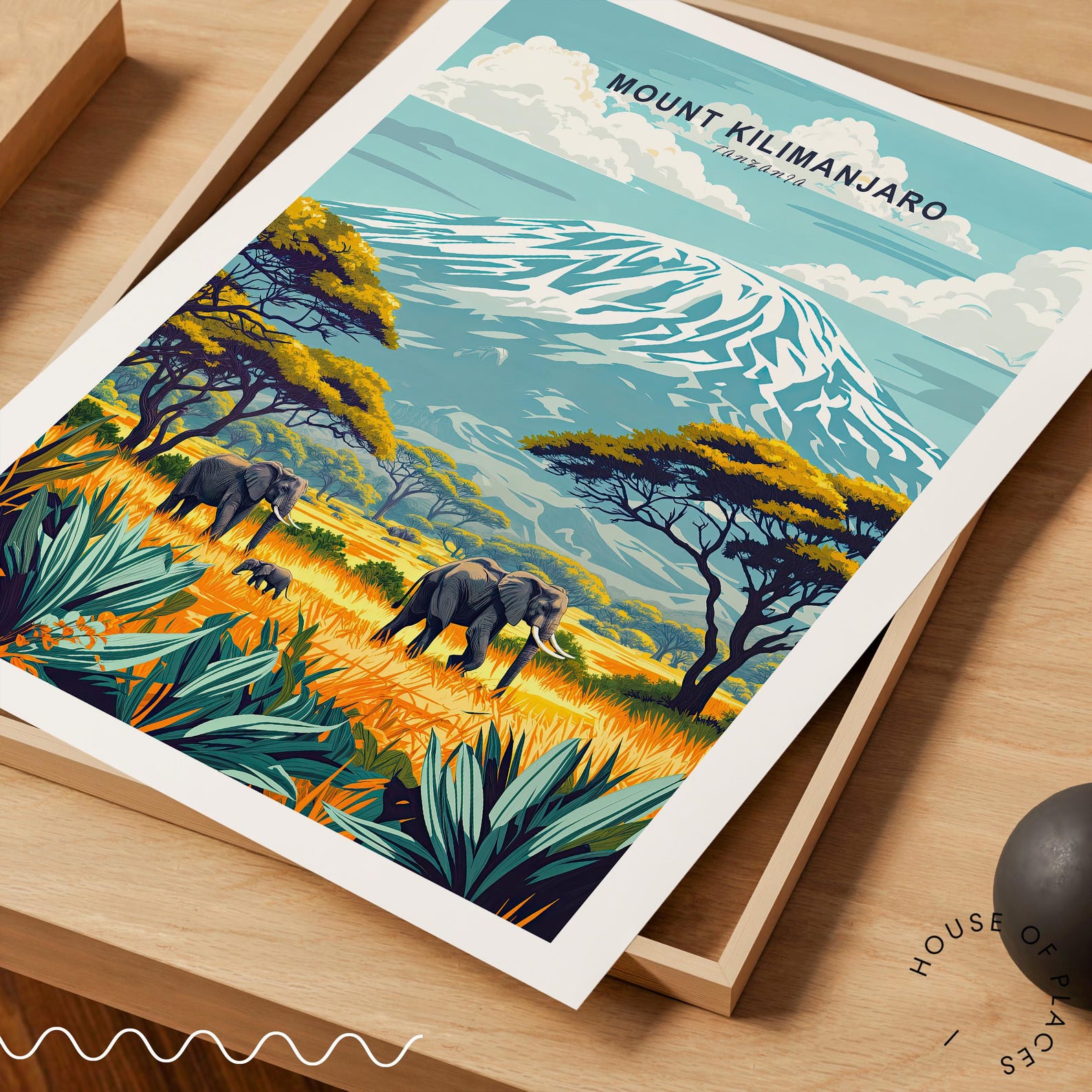 Mount Kilimanjaro Custom Travel Poster, Tanzania Wall Art, Mount ...