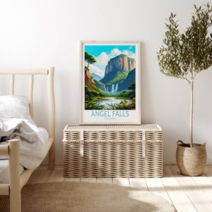 Angel Falls Venezuela Travel Poster, Angel Falls Venezuela Poster Print ...