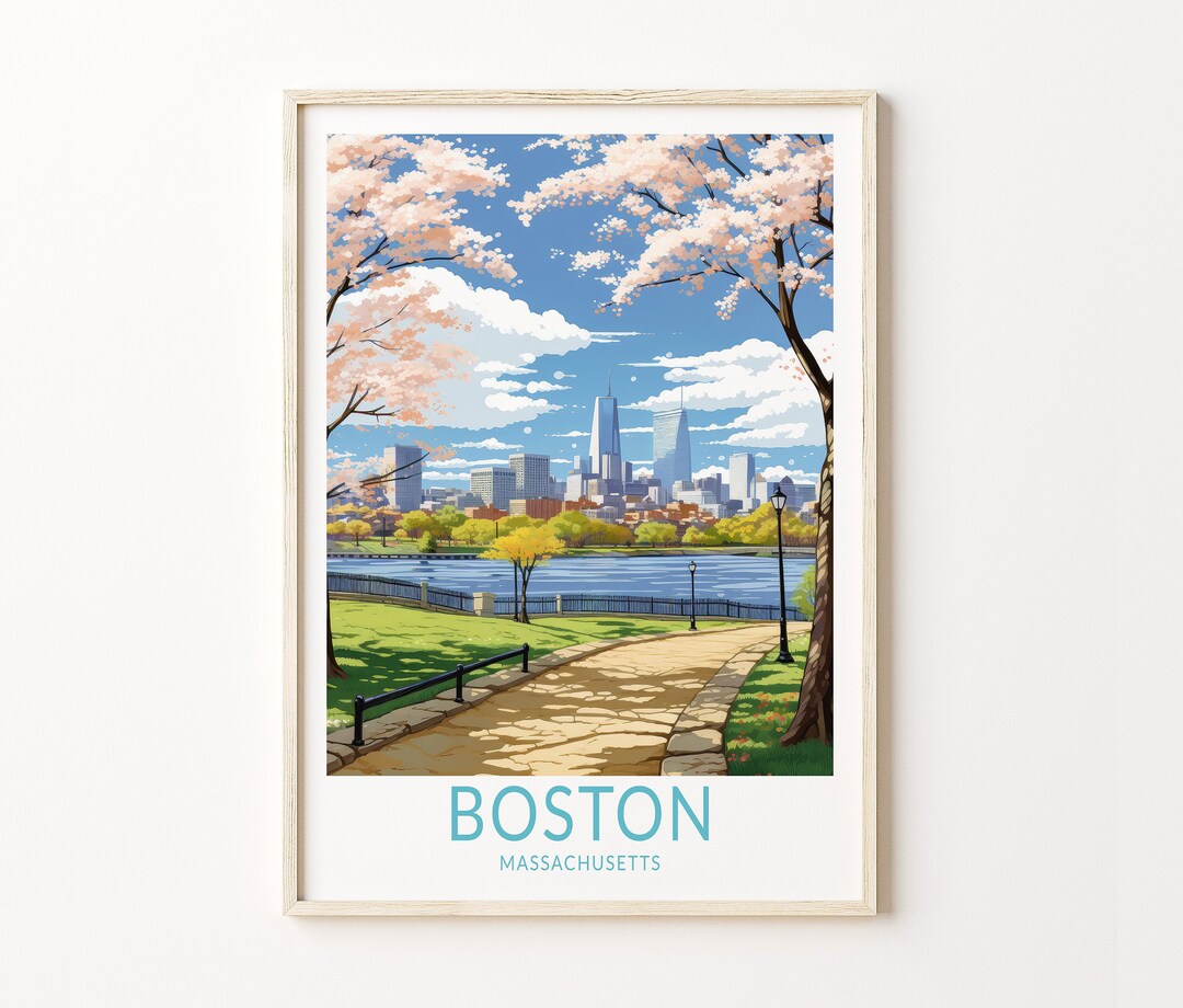 Boston Travel Poster, Boston City Travel Poster, Boston Travel Wall Art ...