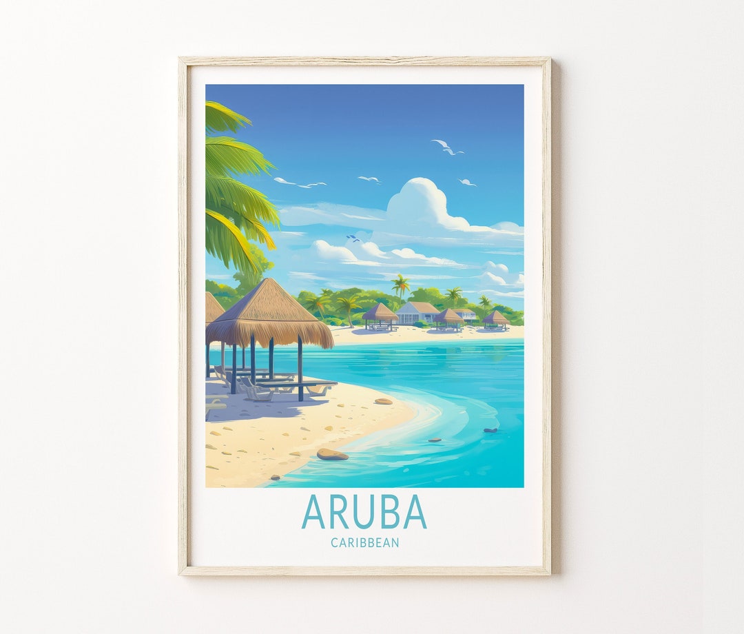 Aruba Travel Poster, Aruba Caribbean Poster Print, Aruba Caribbean ...