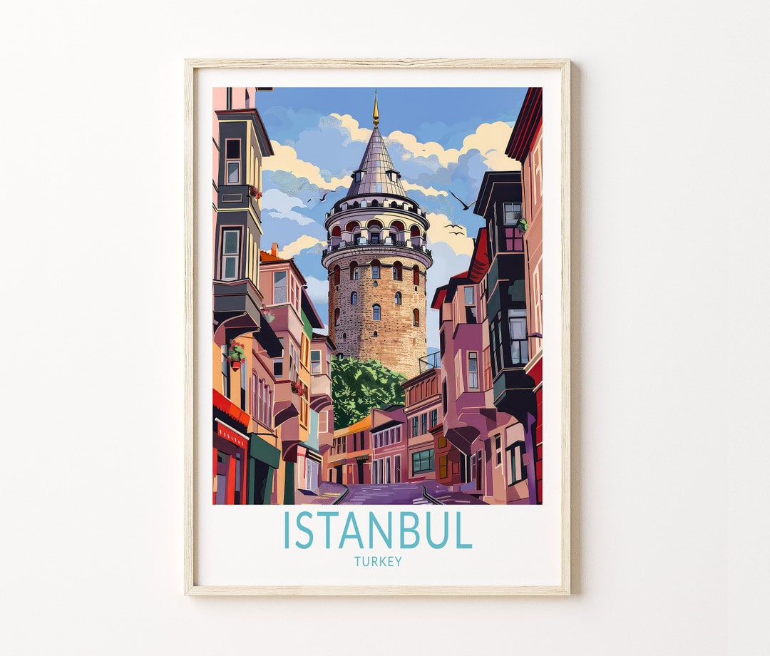 Istanbul Turkey Travel Poster, Turkey Wall Art, Istanbul Turkey Travel ...