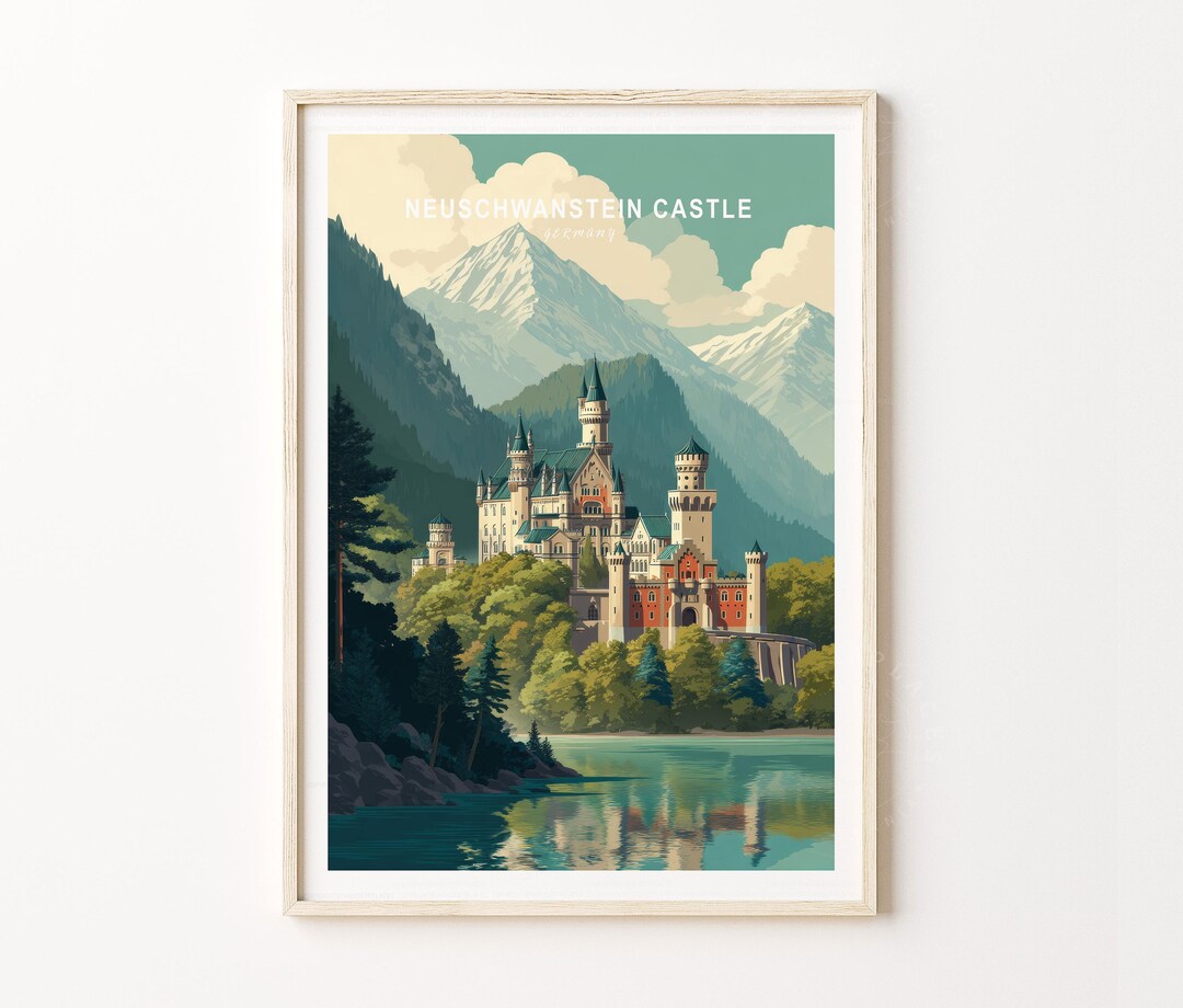 Neuschwanstein Castle Germany Travel Poster | Germany Fairytale Castle ...
