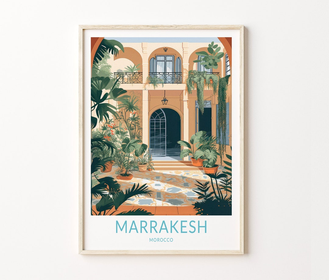 Marrakesh Travel Poster, Marrakesh Morocco Wall Art, Morocco Travel ...