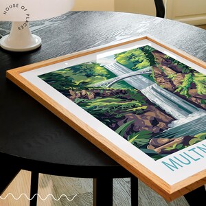 Multnomah Falls Travel Poster, Multnomah Falls Oregon Wall Art, Oregon ...
