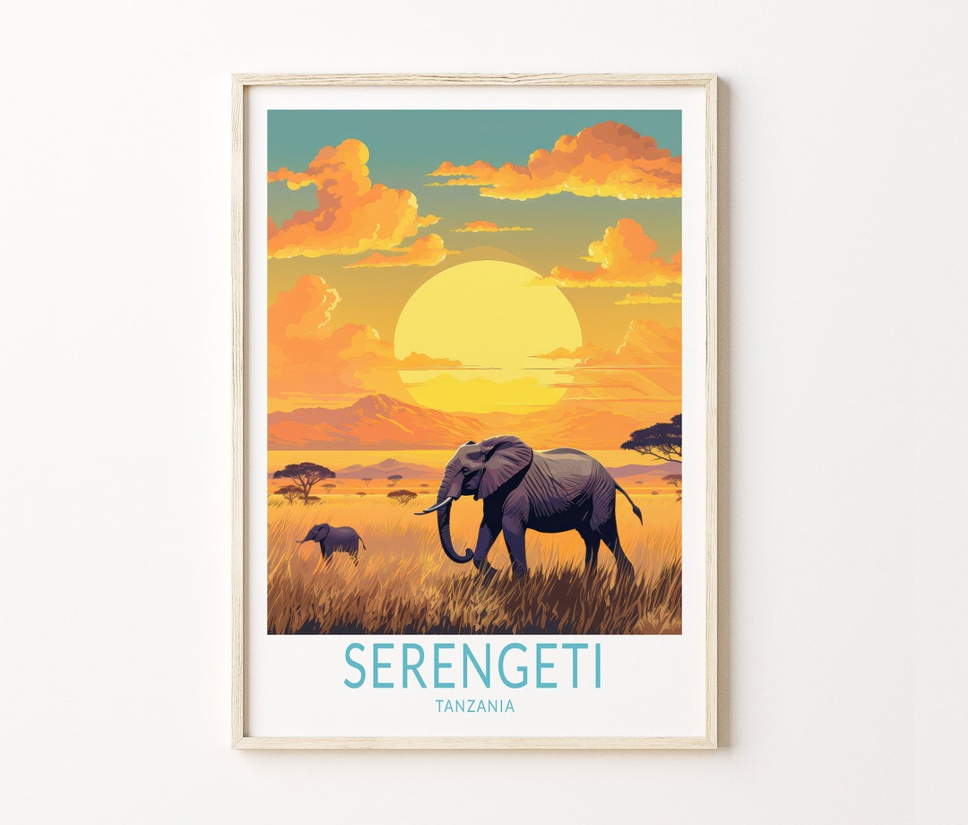 Serengeti Travel Poster, Tanzania Serengeti Poster Print, Serengeti ...