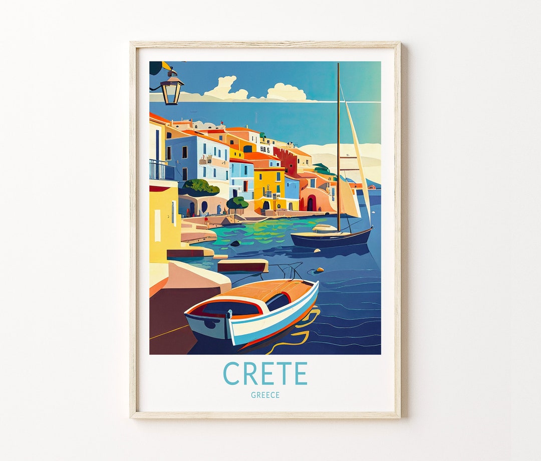 Crete Travel Print Wall Art, Crete Greece Travel Poster, Crete Travel ...