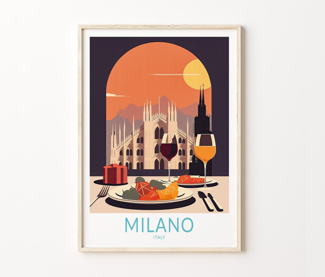 Milano City Travel Poster, Milano Italy Travel Poster Print, Italy ...