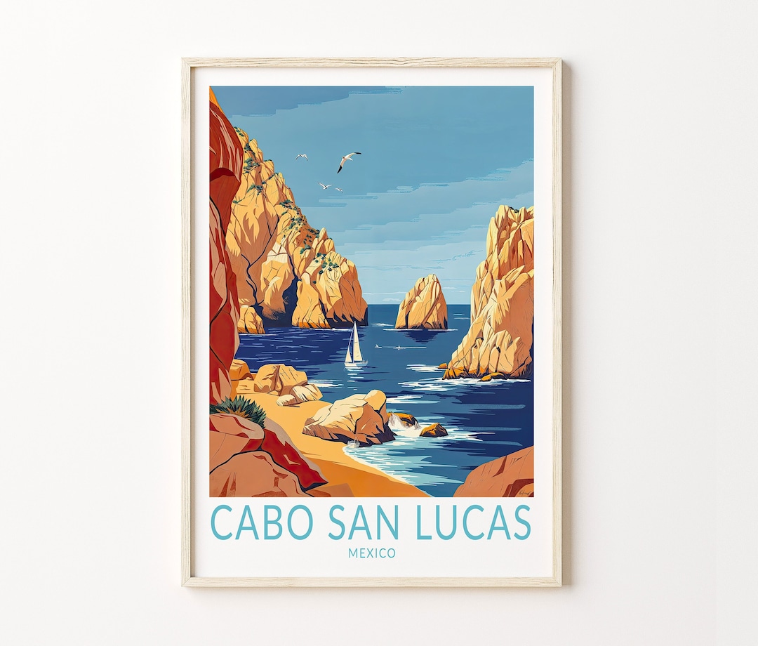 Cabo San Lucas Travel Poster, Mexico Travel Wall Art, Mexico Coast ...