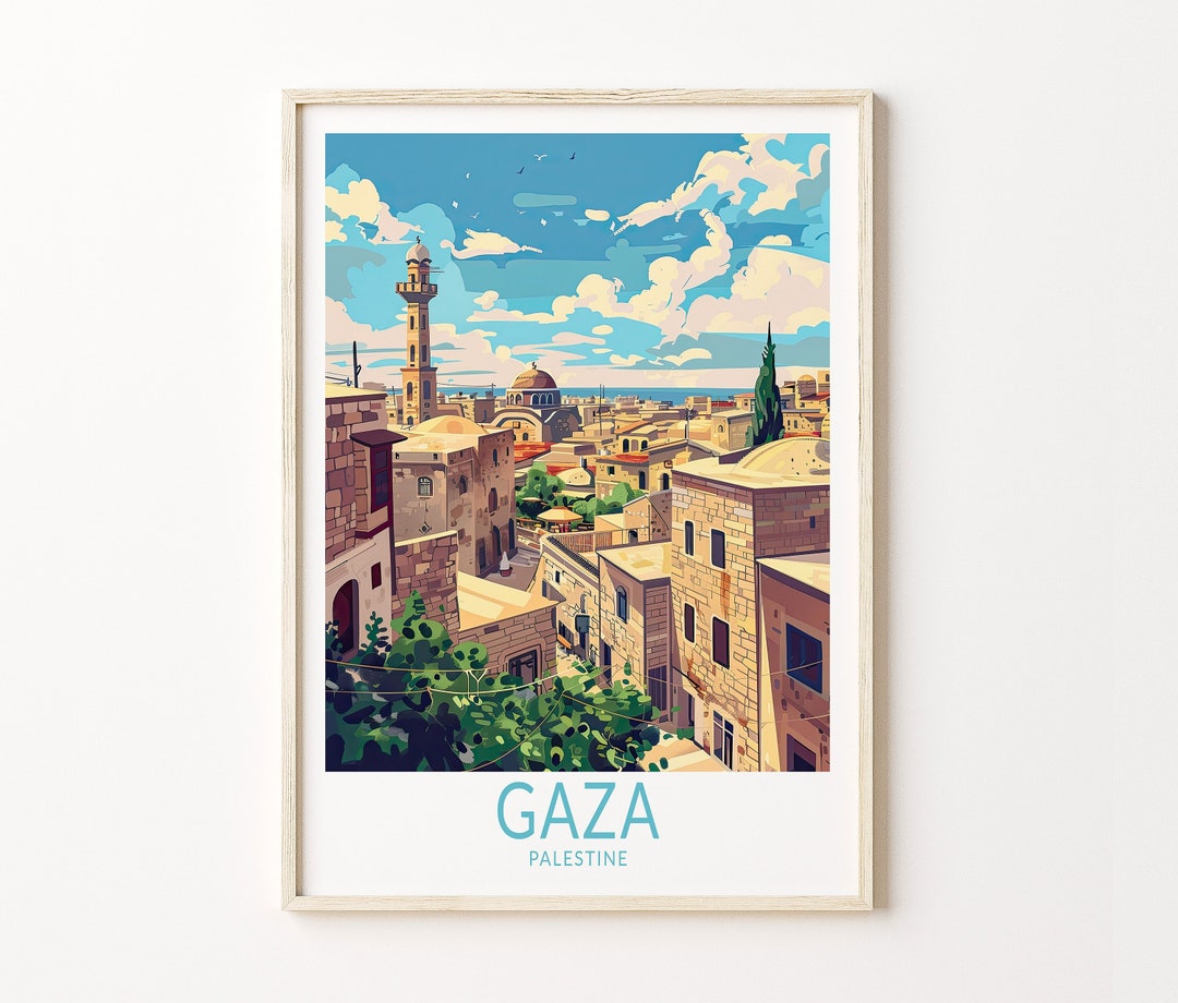 Gaza Palestinian Travel Poster, Palestinian Wall Art Decor, Gaza City ...