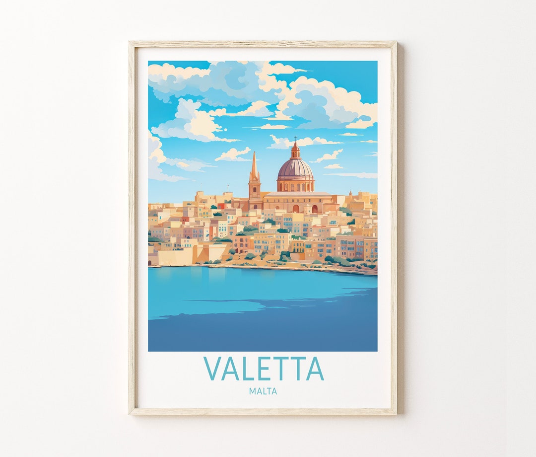 Valletta Malta Travel Print, Valletta Malta Travel Poster Gifts ...