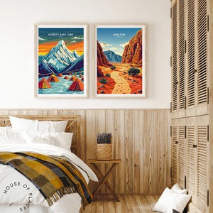 Everest Basae Camp Nepal Travel Poster, Nepal Wall Art, Everest Basae ...