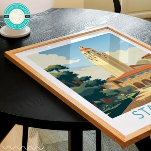 Stanford University Travel Poster, Stanford Travel Wall Art, California ...