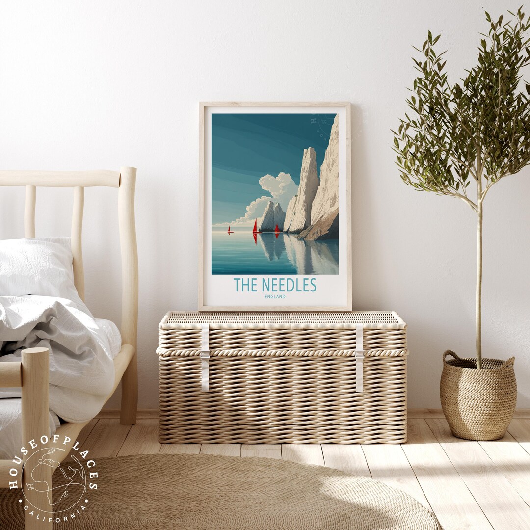 The Needles England Travel Poster, the Needles Coastal Wall Art Print ...