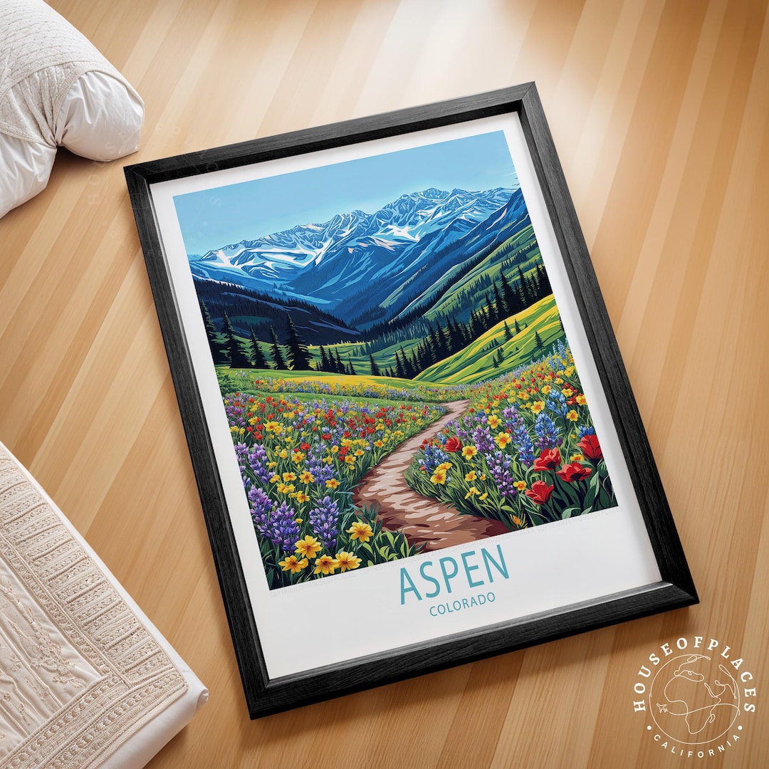 Aspen Colorado Travel Poster, Aspen Wall Art Print, Colorado Travel ...