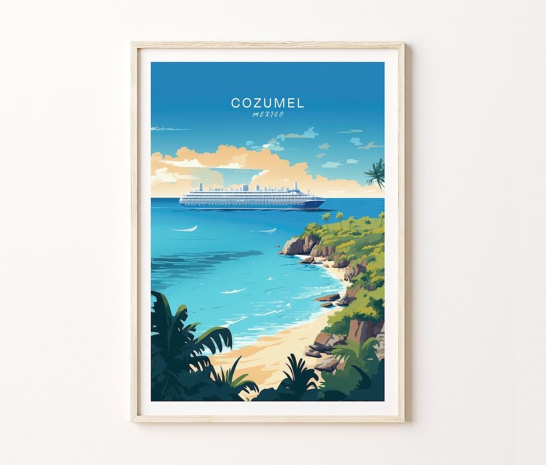 Cozumel Mexico Travel Poster, Cozumel Travel Poster Print, Mexico ...