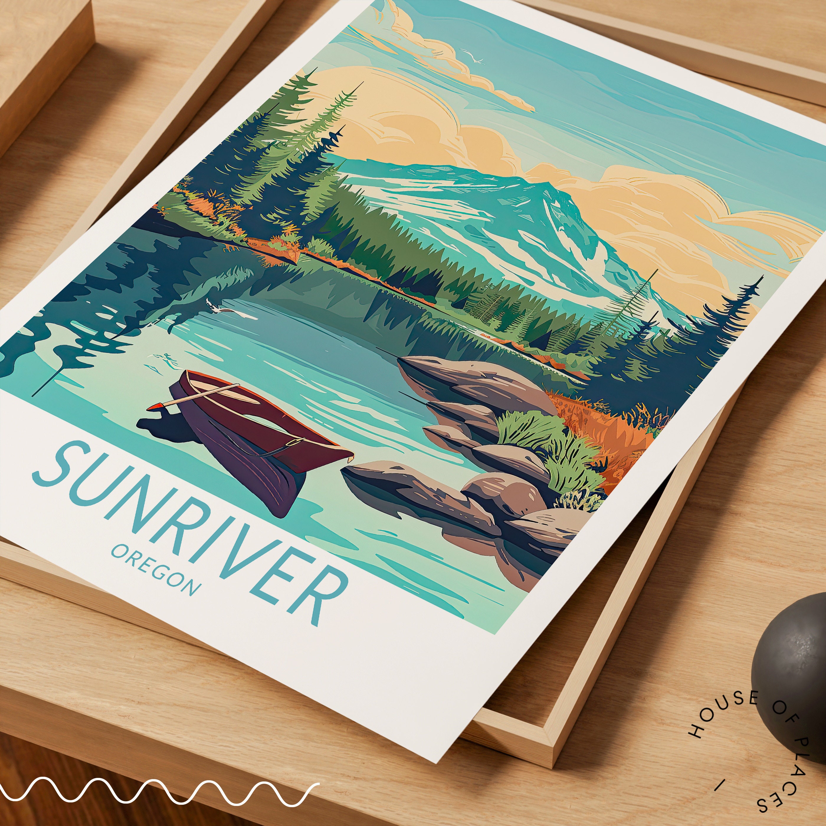 Sunriver Oregon Poster, Oregon Wall Art, Sunriver Travel Print, Oregon ...