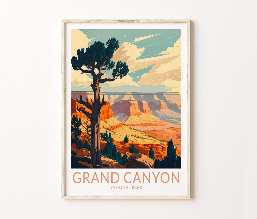 Grand Canyon National Park Travel Poster, Grand Canyon Travel Poster ...