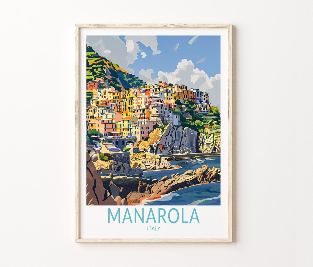 Manarola Travel Print, Manarola Italy Wall Art, Italy City Coast Poster ...