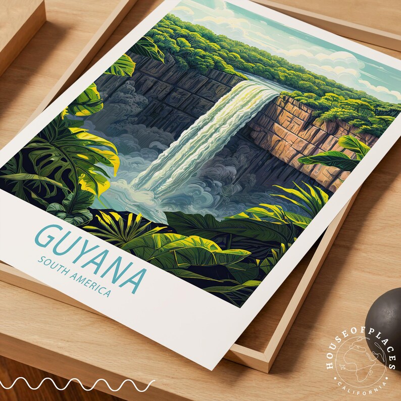 Guyana Travel Poster, South America Wall Art, Guyana South America ...