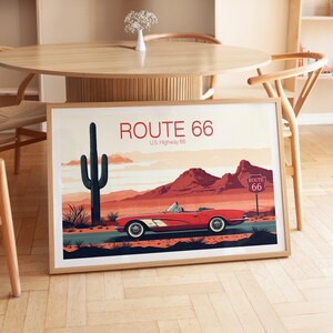 Route 66 Poster, Route 66 United States Wall Art, Main Street of ...