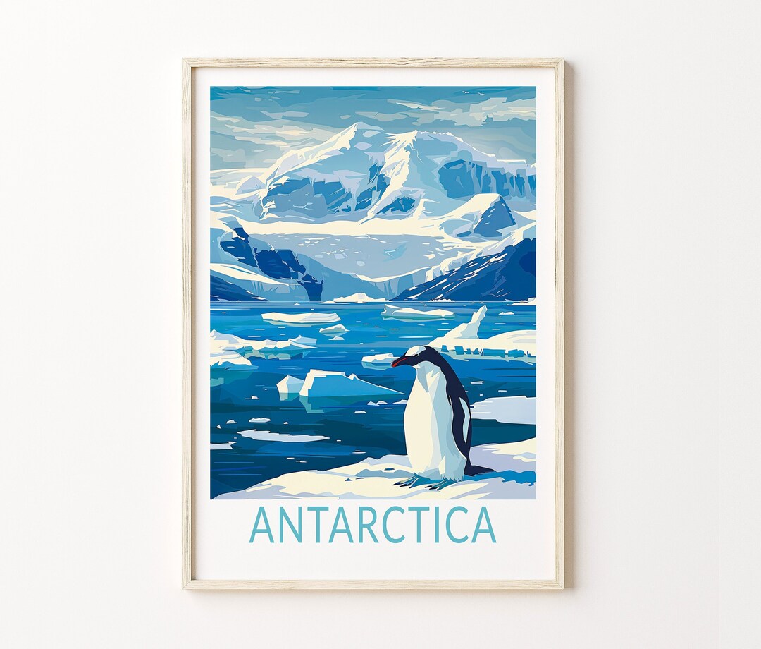 Antarctica Travel Poster, Antarctica Travel Wall Art, Antarctica South ...