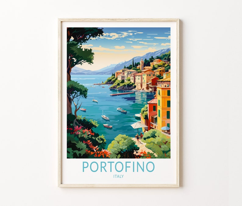 Portofino Italy Travel Print, Portofino Travel Poster Print, Portofino ...