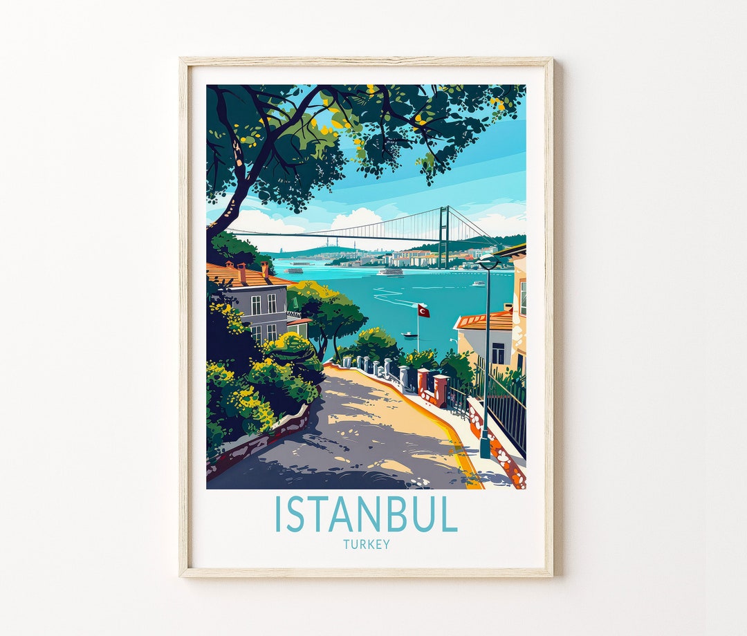 Istanbul Turkey Travel Print, Turkey Wall Art, Bosphorus Poster, Turkey ...