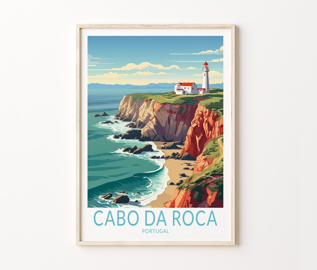 Cabo Da Roca Portugal Travel Print, Cabo Da Roca Coast Poster Print ...