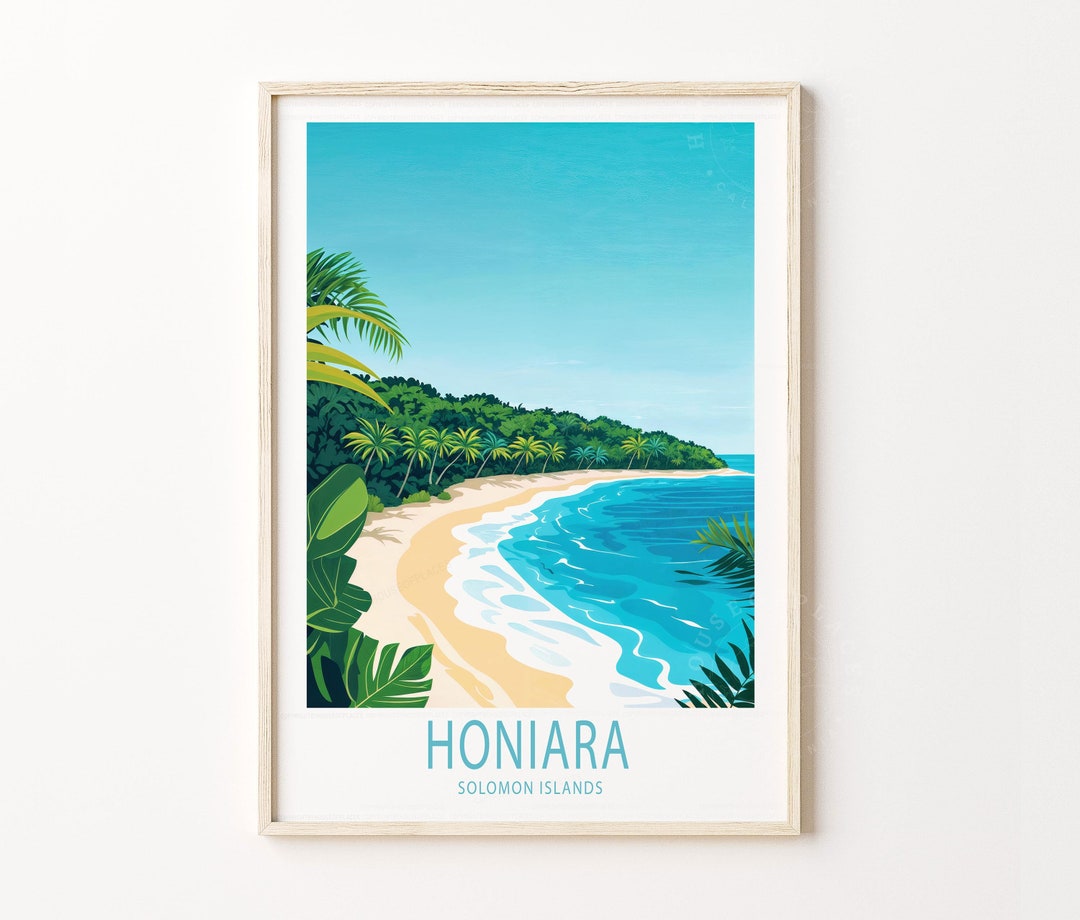 Honiara Travel Poster, Solomon Islands Wall Art Print, Honiara Solomon ...