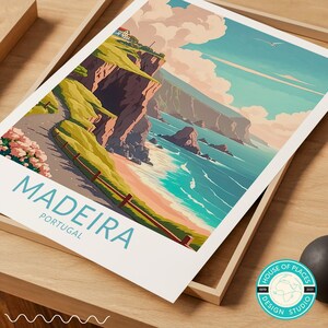 Madeira Portugal Travel Poster Wall Art, Madeira Poster, Landscape Wall ...