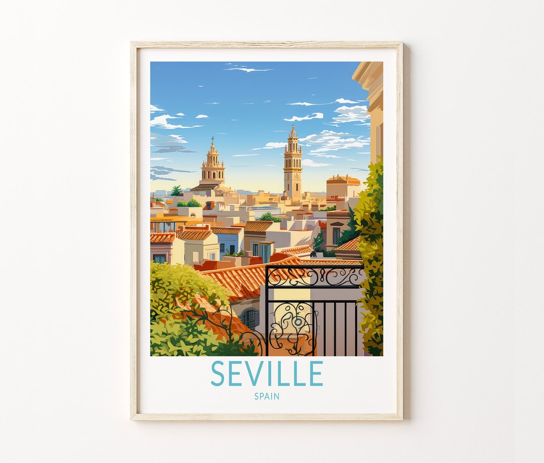 Seville Spain Travel Poster, Seville Spain Poster Print, Spain Wall Art ...
