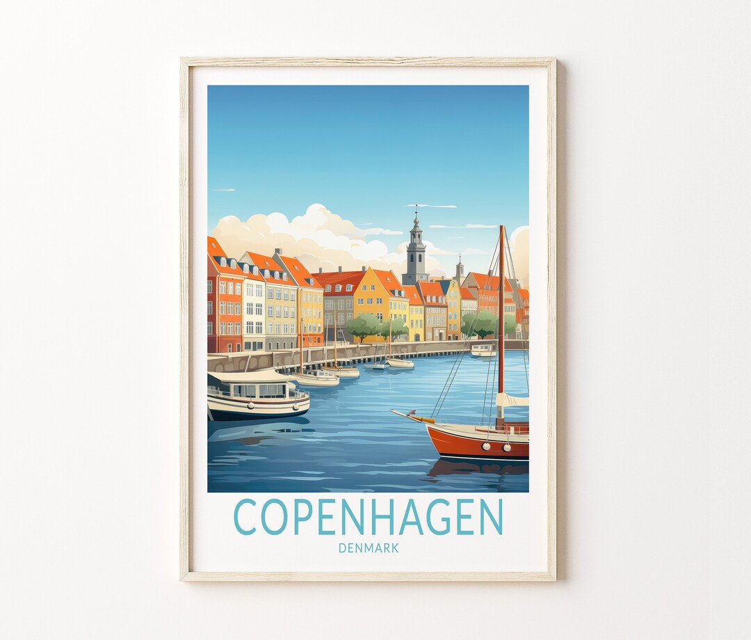Copenhagen Denmark Travel Poster, Copenhagen Denmark Poster Print ...