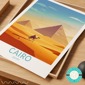 Egypt Pyramids Travel Print, Cairo City Pyramids Travel Poster ...